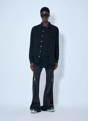Rick Owens Wool Blend Overshirt - Black