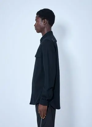 Rick Owens Wool Blend Overshirt - Black