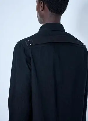 Rick Owens Wool Blend Overshirt - Black