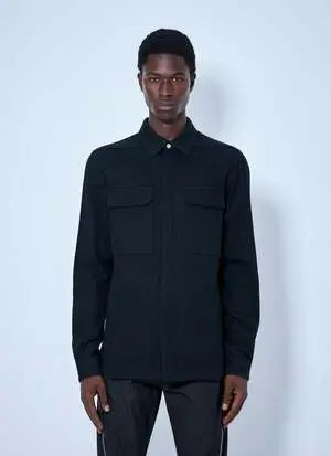 Rick Owens Wool Blend Overshirt - Black