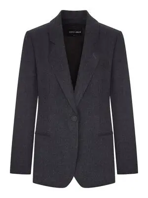 Giorgio Armani Single-breasted Wool And Cashmere Flannel Jacket - Multicolor