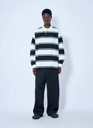 Balenciaga Striped Logo-patch Polo Shirt