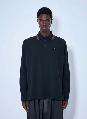 VIVIENNE WESTWOOD Long Sleeve Polo Shirt - Black