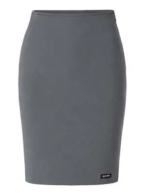 Miu Miu Stretch Poplin Skirt - Gray