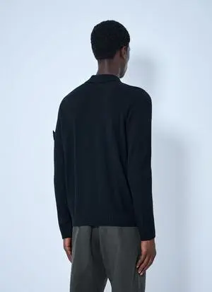Stone Island Long Sleeve Polo Knit - Black