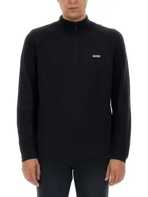 BOSS Sweatshirt With Logo - Blue