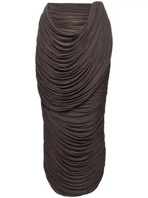 Magda Butrym Cupro Midi Skirt - Brown