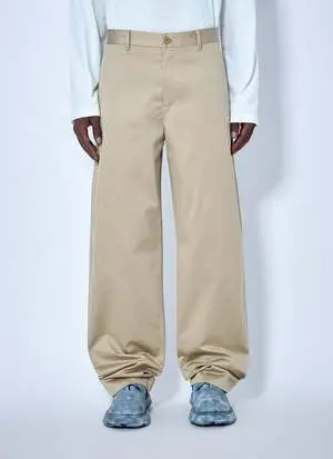 Acne Studios Cotton Satin Tailored Trousers - Cream