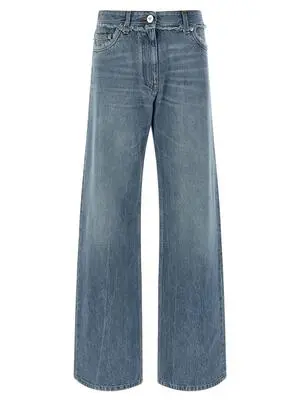 Versace Wide Leg Boyfriend Jeans - Blue
