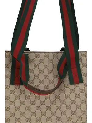 Gucci Small Gg Motif Tote Bag - Cream