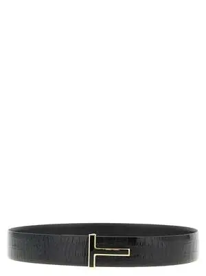 TOM FORD Reversible Leather Belt - Black