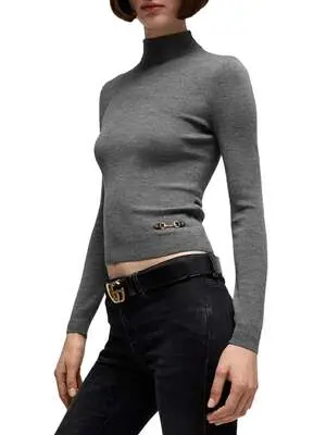 Gucci Fine Ribbed Wool Top With Clamp