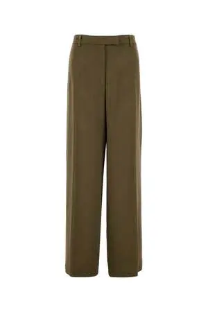 Dries Van Noten Crepe Palazzo Pant - Green