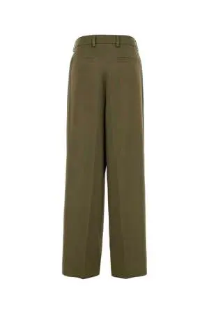 Dries Van Noten Crepe Palazzo Pant - Green