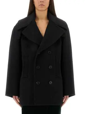 Saint Laurent Double-breasted Wool Caban - Black