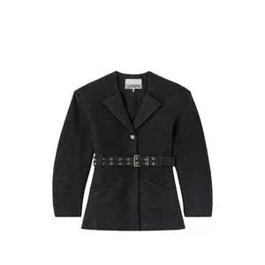 GANNI Grey Jackets Oversized Jackets - Gray
