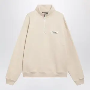 Jacquemus Half-zip Sweatshirt With Logo - Cream
