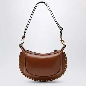 Isabel Marant Étoile Oskan Moon Shoulder Bag In Calfskin Leather Cognac - Brown