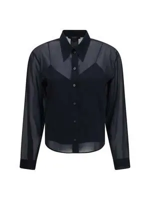 Gucci Stretch Silk Chiffon Shirt - Black
