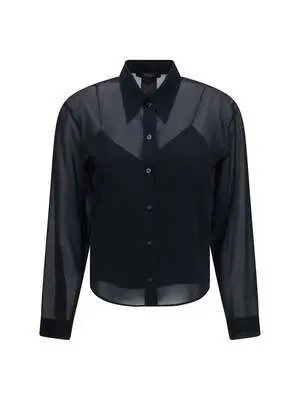 Gucci Stretch Silk Chiffon Shirt - Black