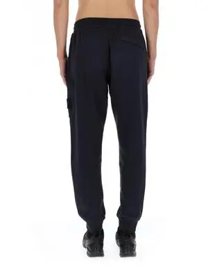 Stone Island Jogger Pants With Logo Patch - Blue