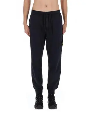 Stone Island Jogger Pants With Logo Patch - Blue