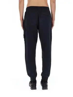 Stone Island Jogger Pants With Logo Patch - Blue