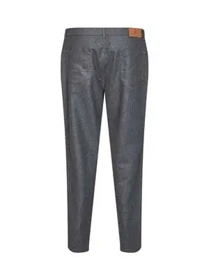 Brunello Cucinelli Medium Grey Virgin Wool Flannel Five-pocket Trousers