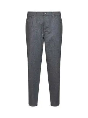 Brunello Cucinelli Virgin Wool Flannel Trousers - Multicolor