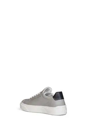FERRAGAMO Grey Calf Leather Gancini Sneakers