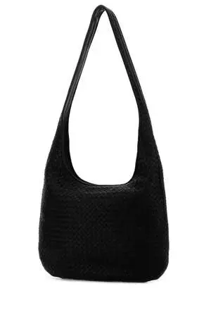 Bottega Veneta Nappa Leather Woven Crossbody Bag - Black