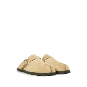 MAISON MARGIELA Suede Tabi Mules - Cream