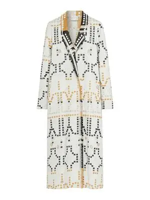 FORTE_FORTE Long Embroidered Jacquard Coat - Cream