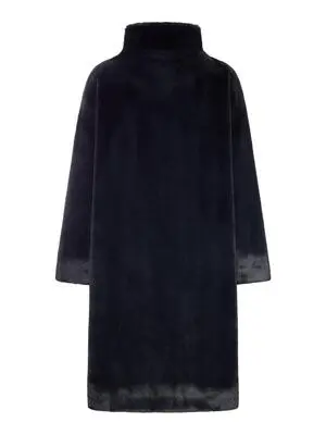 Herno Long Faux Fur Coat - Black