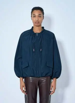 Max Mara Water-repellent Taffeta Bomber Jacket - Blue