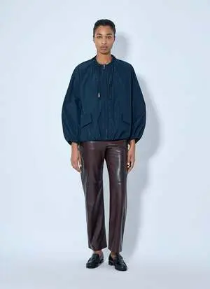 Max Mara Water-repellent Taffeta Bomber Jacket - Blue