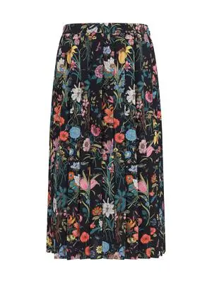Gucci Flora Printed Silk Midi Skirt - Multicolor