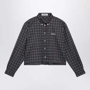Miu Miu Cocoa Tartan Shirt - Blue