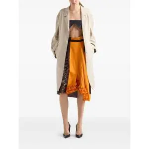 Prada Silk Full Skirt - Orange