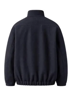 Dries Van Noten Wool-blend High Collar Bomber Jacket - Blue