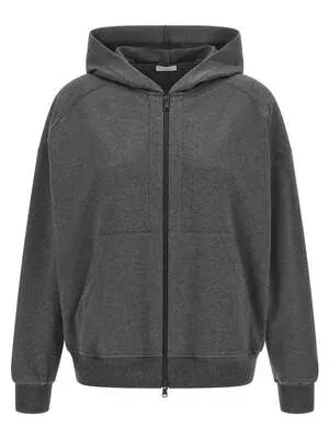 Brunello Cucinelli Shiny Trims' Hoodie - Gray
