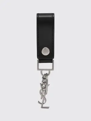 Saint Laurent Leather Keyring - Black