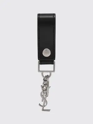 Saint Laurent Leather Key Ring - Black
