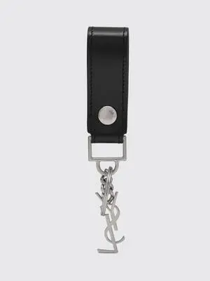 Saint Laurent Leather Key Ring - Black