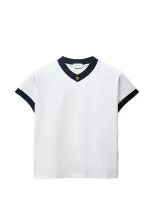 Versace Versace Cotton-Jersey Medusa Hardware V-Neck T-Shirt Multicolor