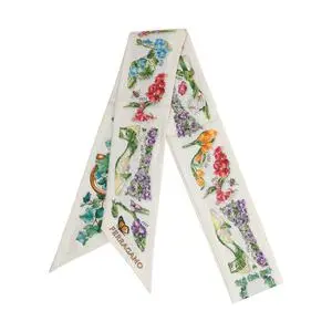 FERRAGAMO Eden Shoes Print Silk Mini Bandeau - White