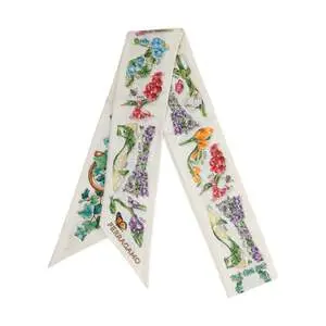 FERRAGAMO Eden Shoes Print Silk Mini Bandeau - White