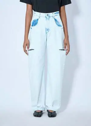 MAISON MARGIELA Cutout Denim Trousers - Blue