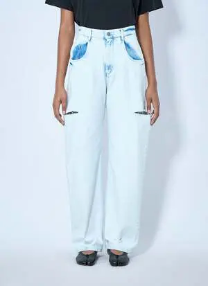 MAISON MARGIELA Cutout Denim Trousers - Blue