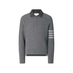 Thom Browne Grey Polo Shirts - Gray
